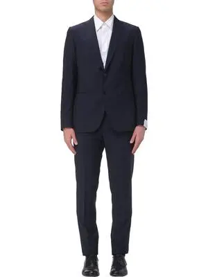 Caruso Single-breasted Wool Blend Suit By - Blue