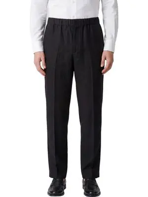 LARDINI Linen Wide-leg Trousers - Black