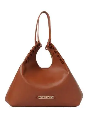 Moschino Braided Shoulder Bag With Top Handles - Brown