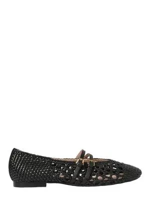 COCCINELLE Woven Ballet Flats With Straps - Black
