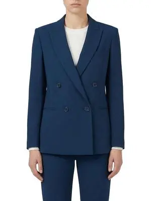 Patrizia Pepe Double Breasted Jacket - Blue