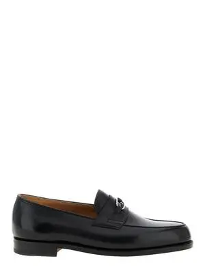 John Lobb Lopez Brushed Leather Loafers - Black