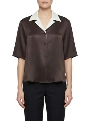 SEMICOUTURE Silk Blend Shirt - Cocoa