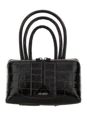 Attico Croc Effect Handbag - Coffee