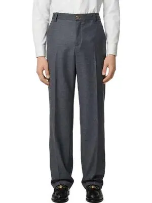 Versace Wool Tailored Trousers - Grey