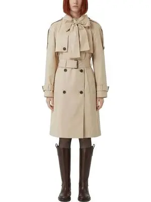 Burberry Double Breasted Trench Coat - Ivory
