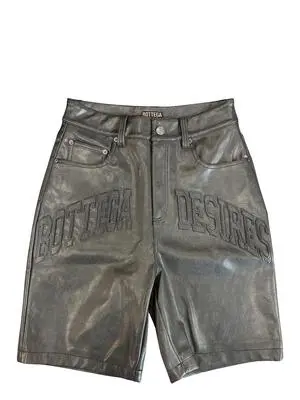 BOTTEGA DESIRES Leather Shorts - Grey