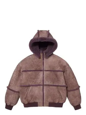 Supreme X Mm6 Maison Margiela Hooded Shearling Bomber Jacket - Purple