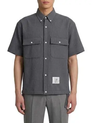 Thom Browne Textured Button-down Shirt - Grey