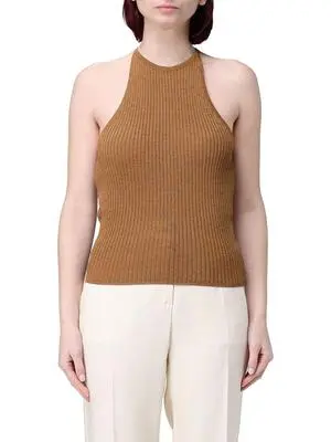 Pinko Ribbed Halter Top - Brown