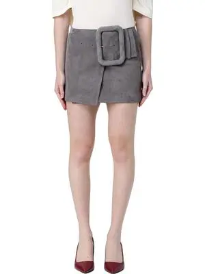 AMI Ami Paris Suede Mini Skirt With Buckle