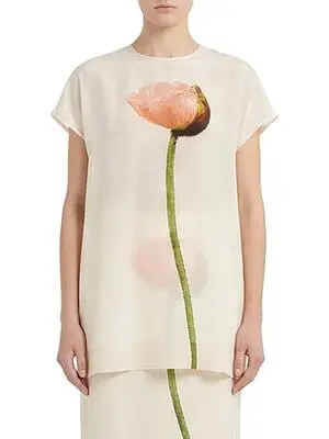 Simone Rocha Floral Print Top - White