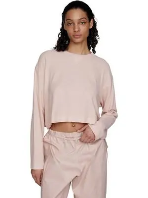 ATM Anthony Thomas Melillo Pique Cropped Boxy T-shirt - Faded Rose