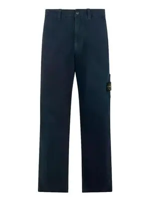 Stone Island Logo Patch Trousers - Blue