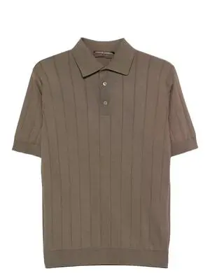 FILIPPO DE LAURENTIIS Ribbed Polo Shirt - Green