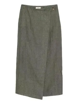Herno Midi Wrap Skirt - Green
