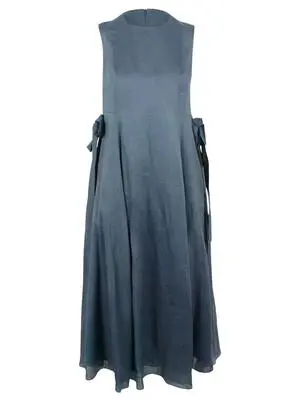 Max Mara Tie-Side Midi Dress Blue