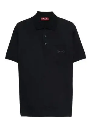 Gucci Horsebit-embroidered Polo Shirt - Blue