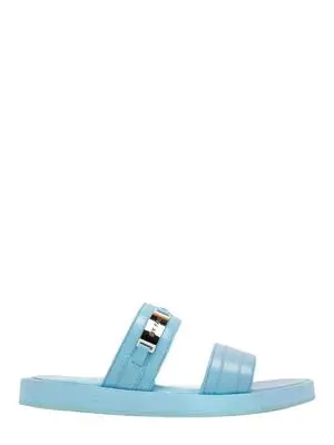 By Far Grained Leather Sandals - Blue