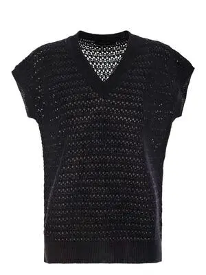 FABIANA FILIPPI V-Neck Sleeveless Crochet Jumper