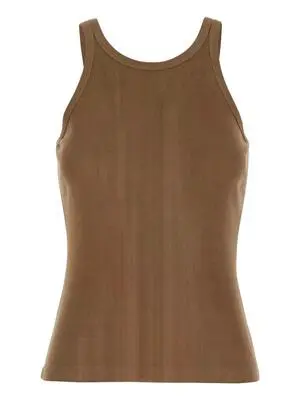 JUCCA Ribbed Knit Top - Brown