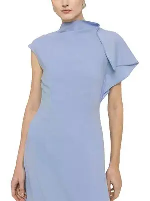 NISSA A-line Ruffled Midi Dress - Blue