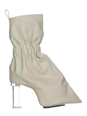 Rick Owens Taquito Gathered Leather Ankle Boots - Grey