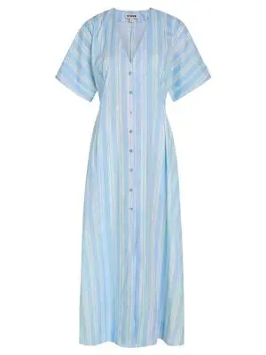 Staud Striped Midi Dress - Blue