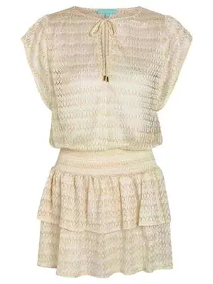 Melissa Odabash Tiered Ruffle Dress - Neutrals