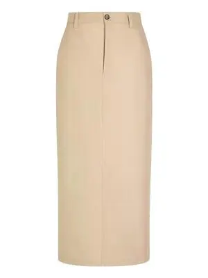 Wardrobe.NYC Button Midi Skirt - Neutrals