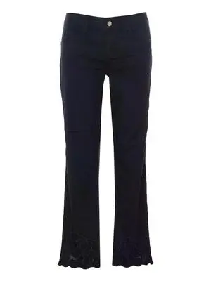 Liu Jo Floral Embroidery Trim Jeans - Blue