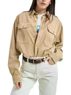 ROY ROGER'S Buttoned Pocket Shirt - Neutrals