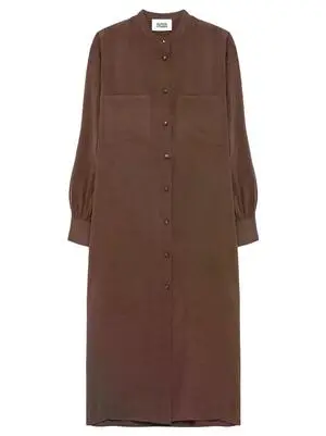 Alpha Studio Pocket Buttoned Shirt Dress - Brown
