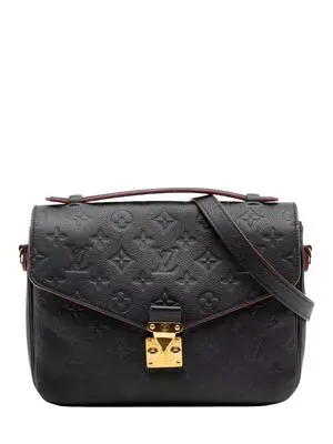 LOUIS VUITTON 2017 Monogram Empreinte Pochette Metis Satchel Blue