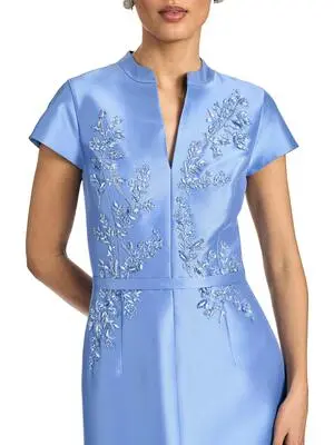 Sachin & Babi Embellished Mikado A-line Gown - Opal