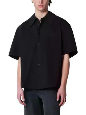 Séfr Waylon Wide-collar Shirt - Black