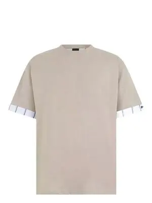 BOSS Striped Cuff T-shirt - Neutrals