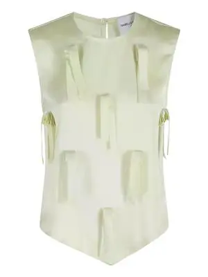ISABELLE BLANCHE Bow-embellished Top - Green