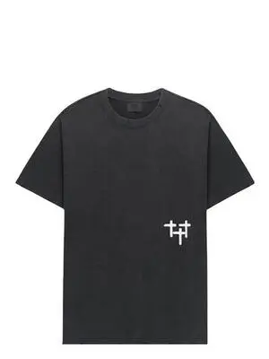RtA Colin Oversized Short Sleeve Smoky Stars Tee Shirt - Black