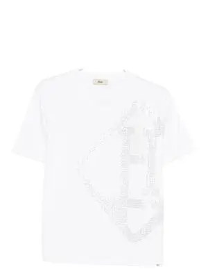 Herno Cotton T-shirt With Embellished Logo - White