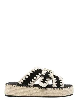 Mou Jute Sandals - Black