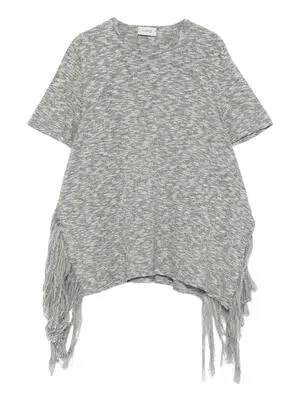 MRZ Cotton Fringed T-shirt - Black