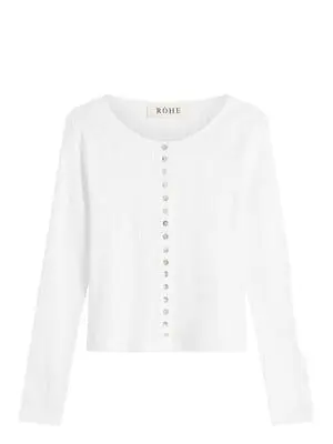 RÓHE Pointelle Cardigan - Off White