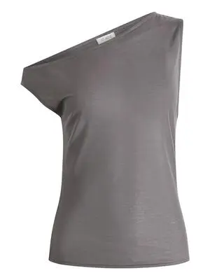 ST. AGNI Fine Jersey Asymmetrical Top - Soot