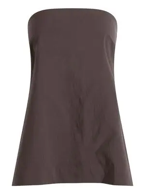 ST. AGNI Strapless Rouleau Tie Top - Bark