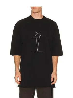 Rick Owens Jumbo Short Sleeve T In . Also - Black