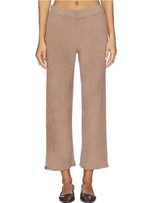 Barefoot Dreams Cozychic Ultra Lite Rib Ruffle Hem Ankle Pant - Brown