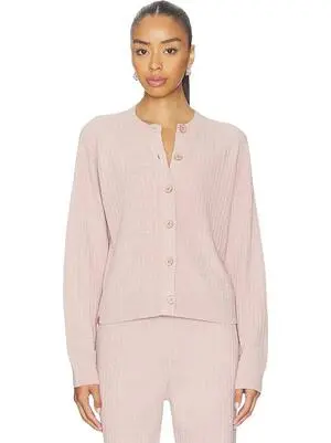 Barefoot Dreams Cozychic Ultra Lite Textured Rib Cardigan - Blush