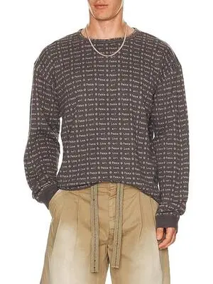 ERL Jacquard Long Sleeve Tee Knit - Brown