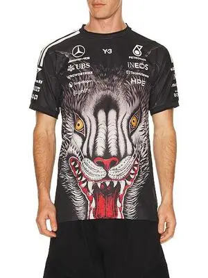 Y3 X F1 Drvr Jersey With Graphic Detail - Black